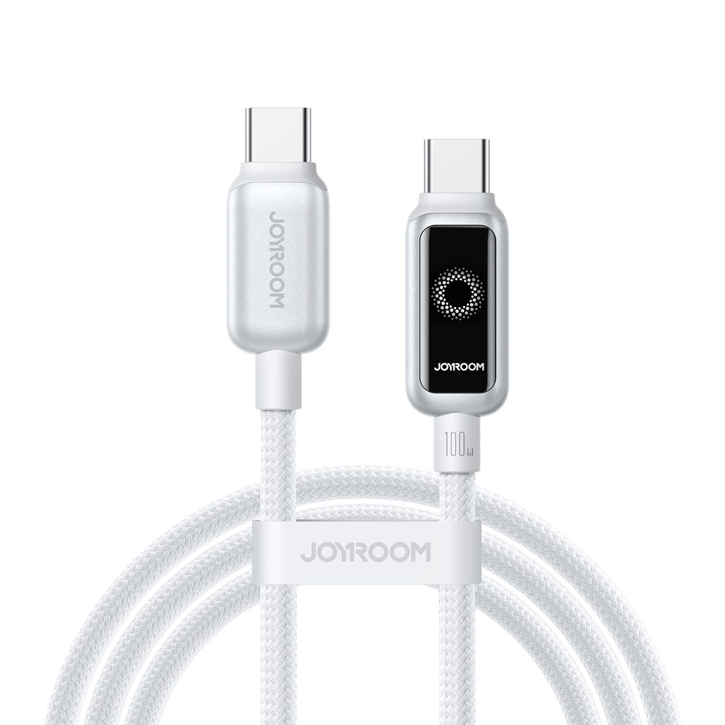 Joyroom USB-C - USB-C Pikalatausdatakaapeli 100W, 1.2m - Valkoinen - Tekniikkaosat.fi
